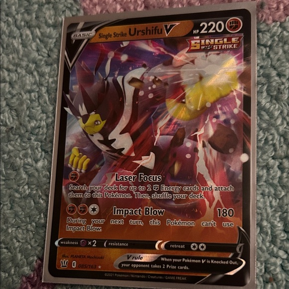 Pokemon | Toys | Pokemon Urshifu V Trading Card Red And Yellow | Poshmark